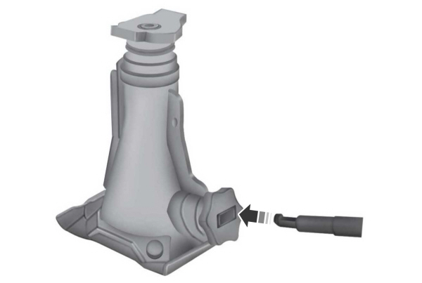 Vehicle Jack - Insert the Hooked End