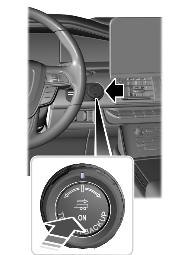 Trailer Reverse Aids Dash and Control Knob