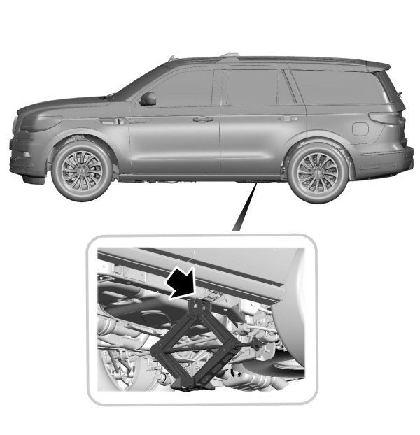 Changing a road wheel 2022 Lincoln Navigator | Owner’s Manual